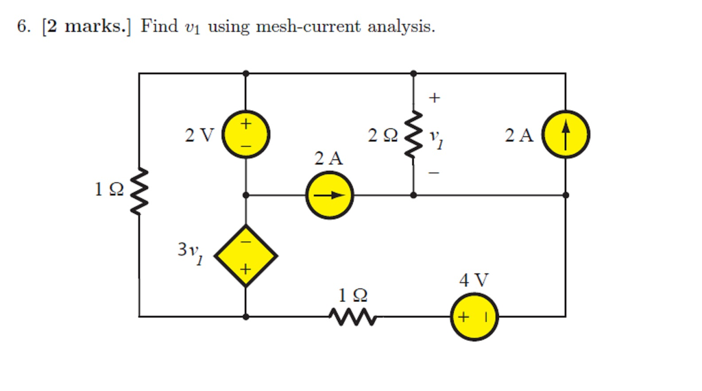 Solved: Find V_1 Using Mesh-current Analysis. | Chegg.com