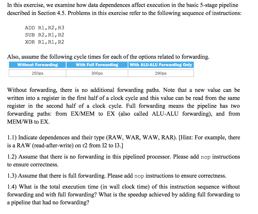 Solved In this exercise, we examine how data dependences | Chegg.com
