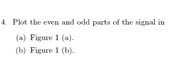 Solved 4. Plot the even and odd parts of the signal in (a) | Chegg.com