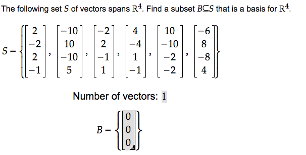 Solved The following set S of vectors spans R4. Find a | Chegg.com