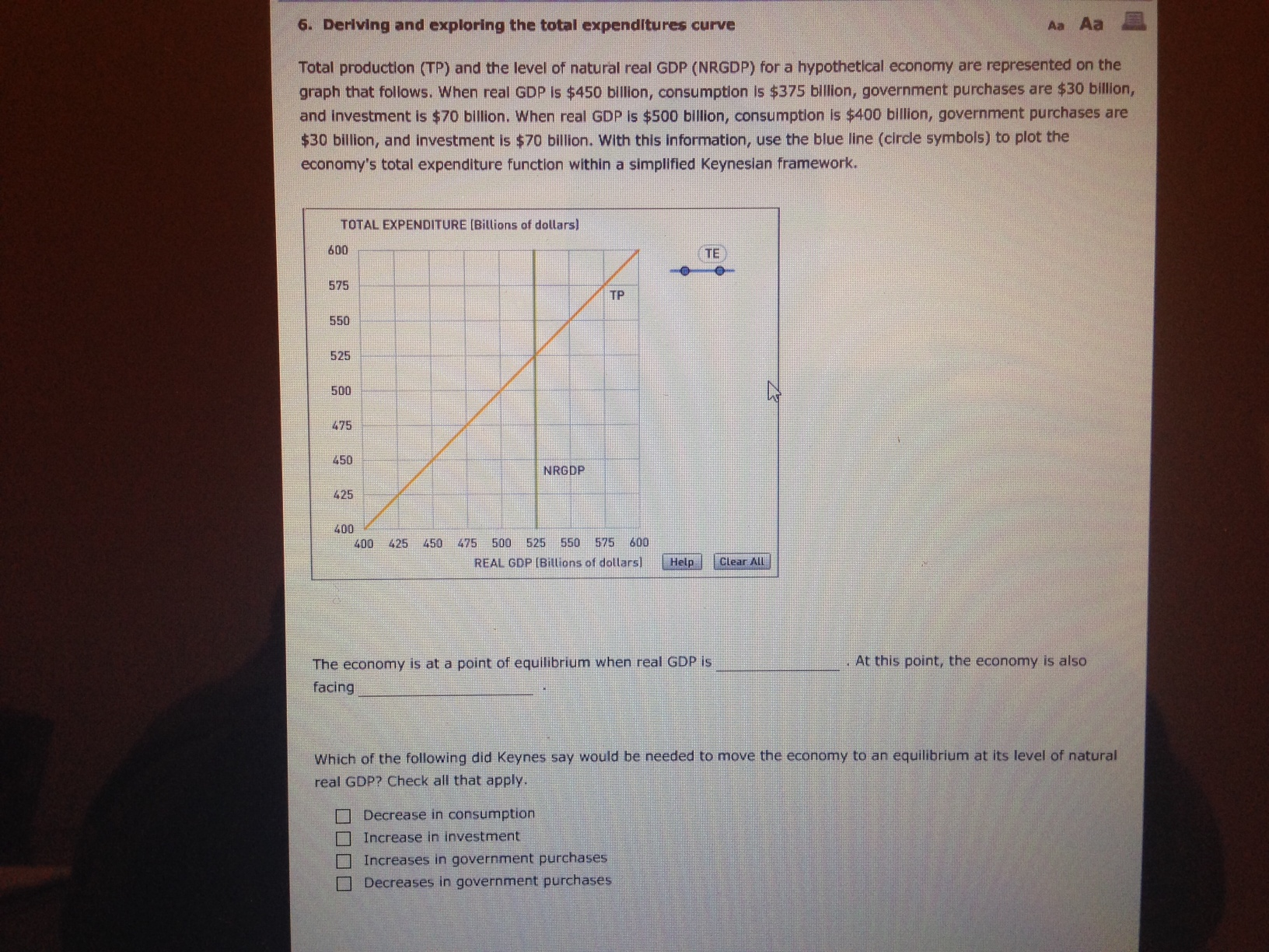 Solved 6. Deriving and exploring the total expenditures | Chegg.com