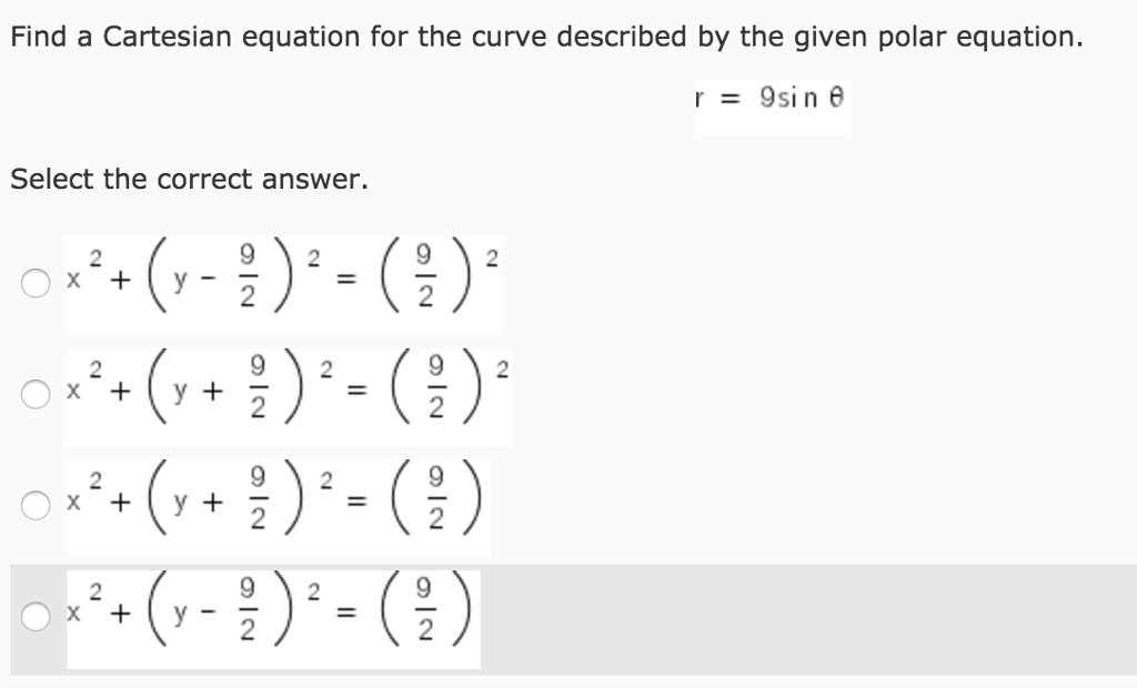 Solved Find a Cartesian equation for the curve described by | Chegg.com