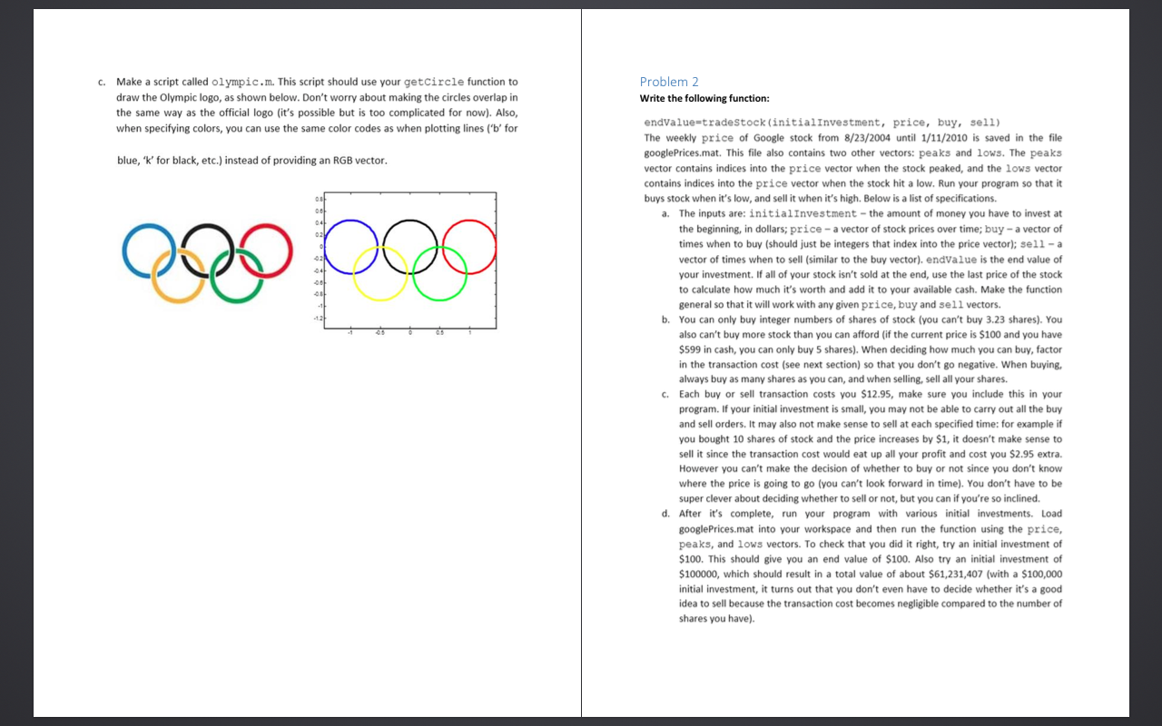 Solved Make a script called olympic.m. This script should | Chegg.com