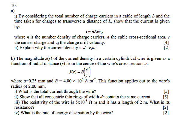 Solved a) i) By considering the total number of charge | Chegg.com