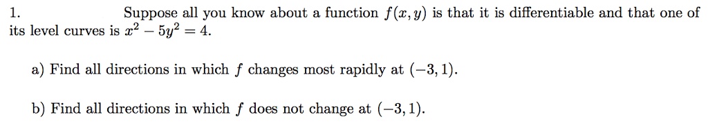 Solved 1. Suppose all you know about a function f(x, y) is | Chegg.com