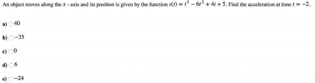 Solved An Object Moves Along The X Axis And Its Position Is