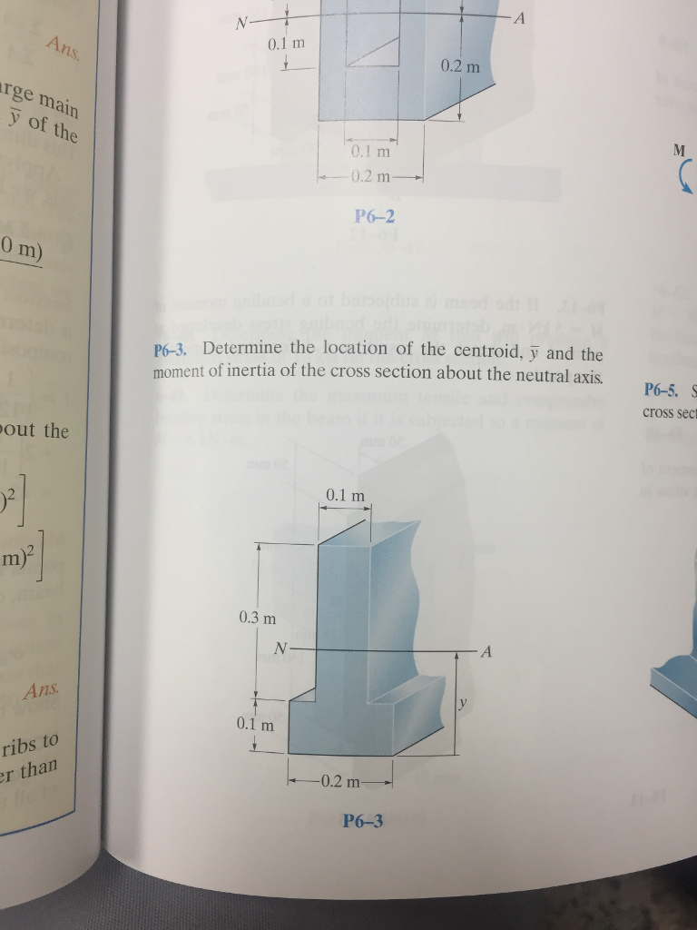 Solved Determine the location of the centroid, y bar and the | Chegg.com