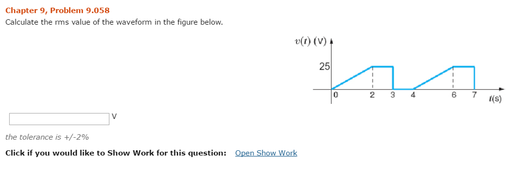 Solved Calculate the rms value of the waveform in the figure | Chegg.com