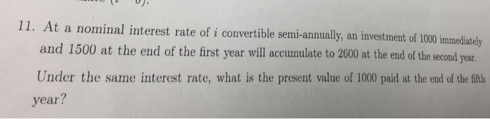 Solved At a nominal interest rate of i convertible | Chegg.com