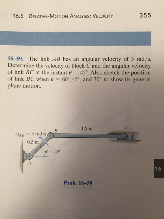 Solved The Link Ab Has An Angular Velocity Of 3 Rad S