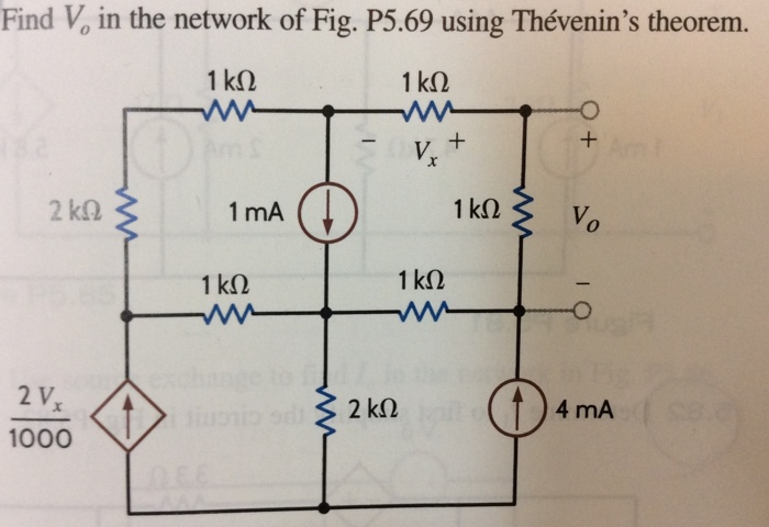 Solved Find V_0 in the network of Fig. P5.69 using | Chegg.com