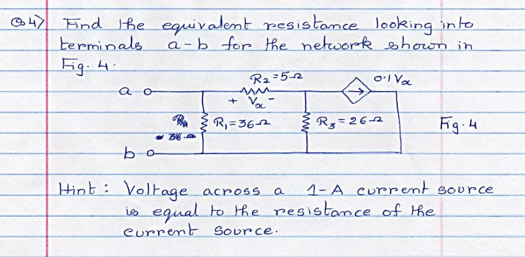 Solved Find the equivalent resistance looking into terminals | Chegg.com