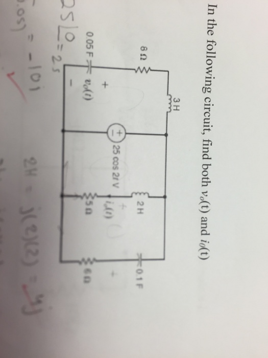 Solved In the following circuit, find both v_0(t) and i_0(t) | Chegg.com