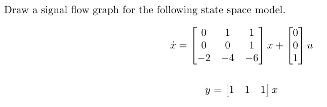 Solved Draw a signal flow graph for the following state | Chegg.com