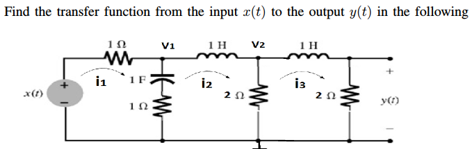 Solved Find the transfer function from the input x(t) to the | Chegg.com Solved Find the transfer function from the input x(t) to the | Chegg.com