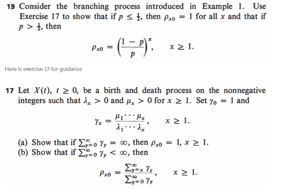 Solved 19 Consider the branching process introduced in | Chegg.com