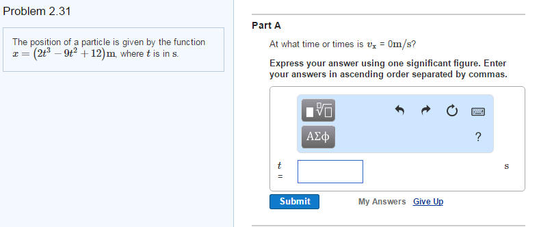 Solved The position of a particle is given by the function x | Chegg.com