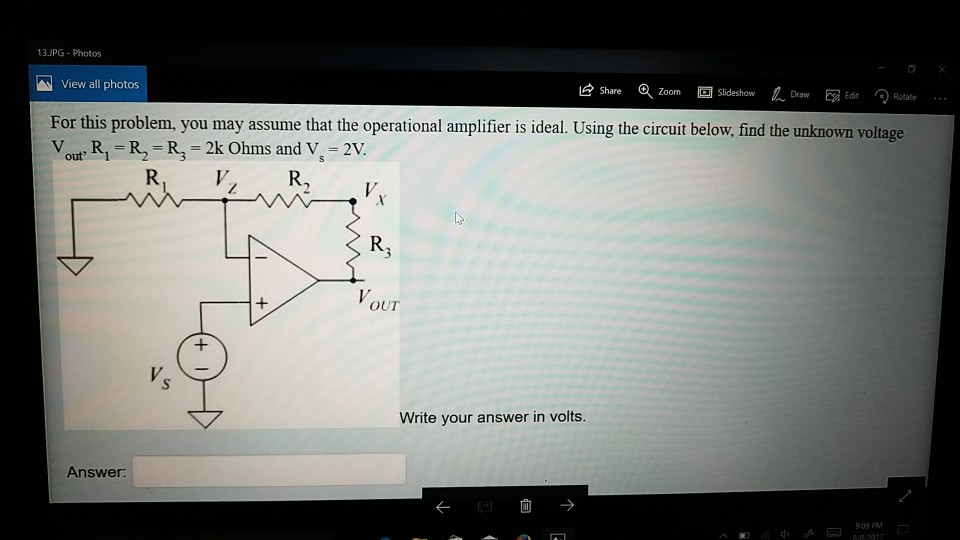 Solved Share a Zoom Slideshow 久Draw E7 Edit 2 Rotate Vout R1 | Chegg.com