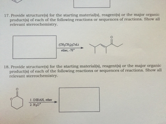 Solved Provide structure(s) for the starting material(s), | Chegg.com