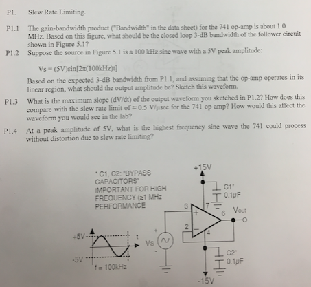 Solved Slew Rate Limiting. The gain-bandwidth product | Chegg.com