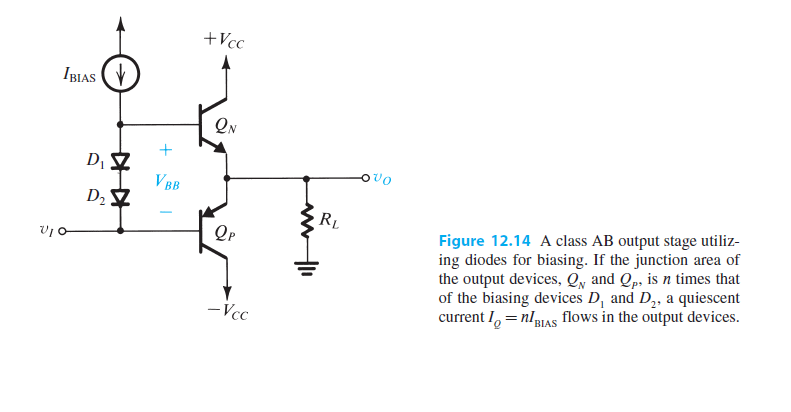 Solved D 12.24 A class AB output stage using a two-diode | Chegg.com