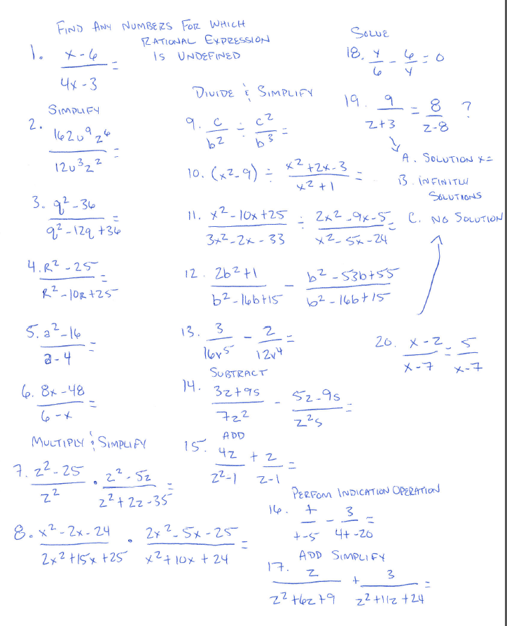 Solved FIND ANY NUMBERS FOR WHICH RATIONAL EXPRESSION IS | Chegg.com