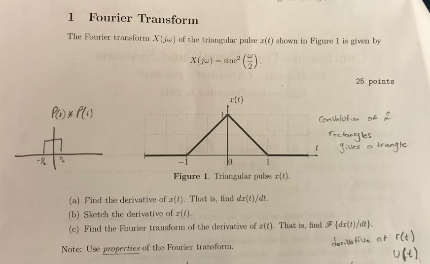 Solved 1 Fourier Transform The Fourier transform X(jus) of | Chegg.com
