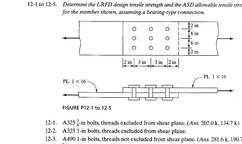 Solved Determine the LRFD design tensile strength and the | Chegg.com Solved Determine the LRFD design tensile strength and the | Chegg.com