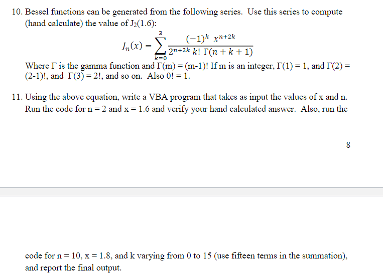 Solved 10. Bessel functions can be generated from the | Chegg.com