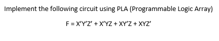 Solved Implement the following circuit using PLA | Chegg.com