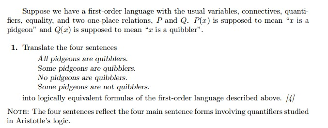 Solved Suppose we have a first-order language with the usual | Chegg.com