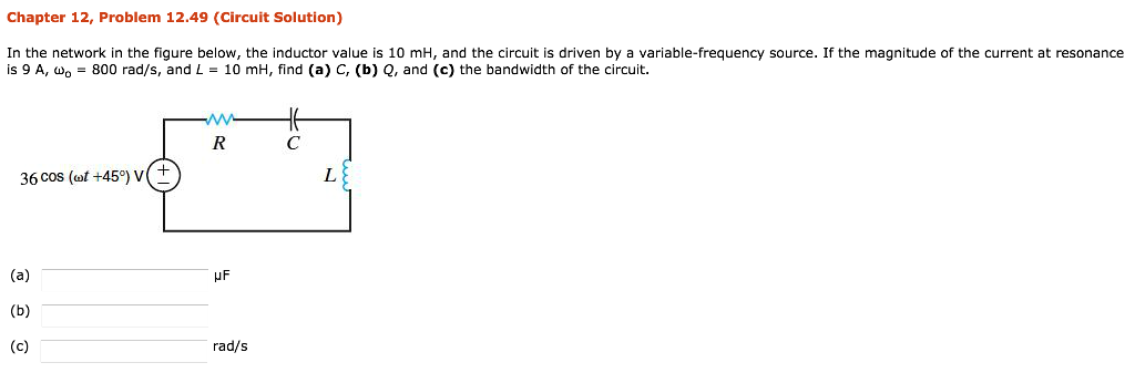 Solved Chapter 12, Problem 12.49 (Circuit Solution) In the | Chegg.com