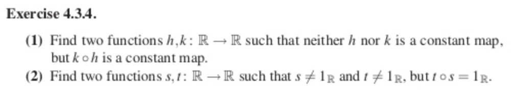 Solved Exercise 4.34. (1) Find two functions h,k: R → R such | Chegg.com