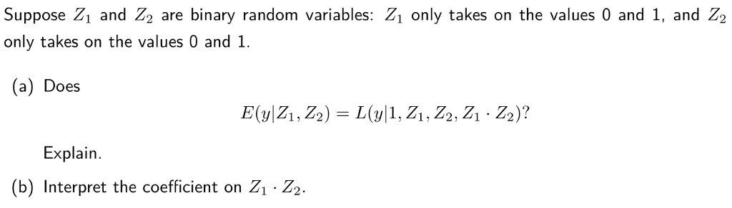 Solved Suppose y is a random variable and Z1 and Z2 are | Chegg.com