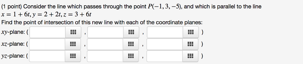 Solved (1 point) Consider the line which passes through the | Chegg.com Solved (1 point) Consider the line which passes through the | Chegg.com