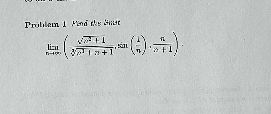 Solved Problem 1 Find the limit lim nn+ 1 | Chegg.com
