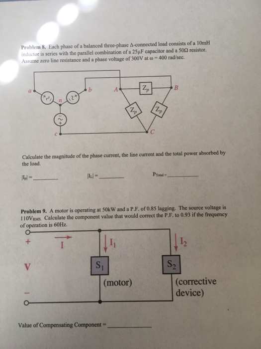 Solved Each phase of a balanced three-phase Delta-connected | Chegg.com