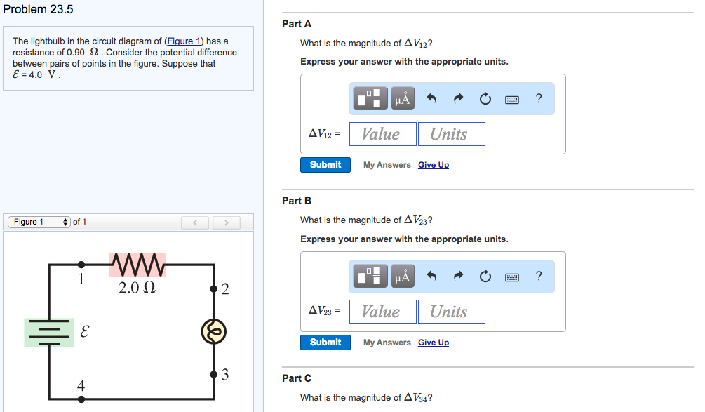 Solved Problem 23.5 Part A The lightbulb in the circuit | Chegg.com