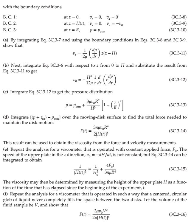 3C.3 Parallel-disk compression viscometer. An | Chegg.com