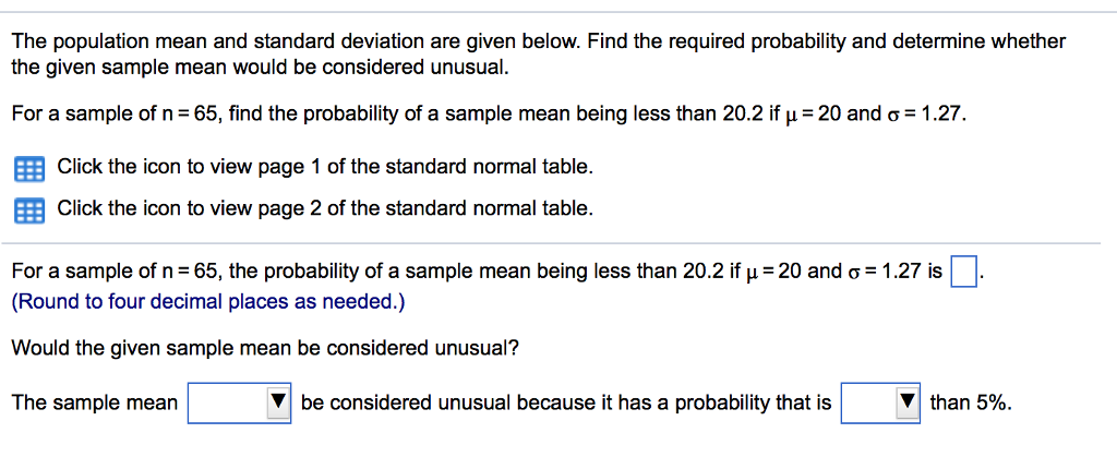 Solved The Population Mean And Standard Deviation Are Given Chegg solved-the-population-mean-and-standard-deviation-are-given-chegg