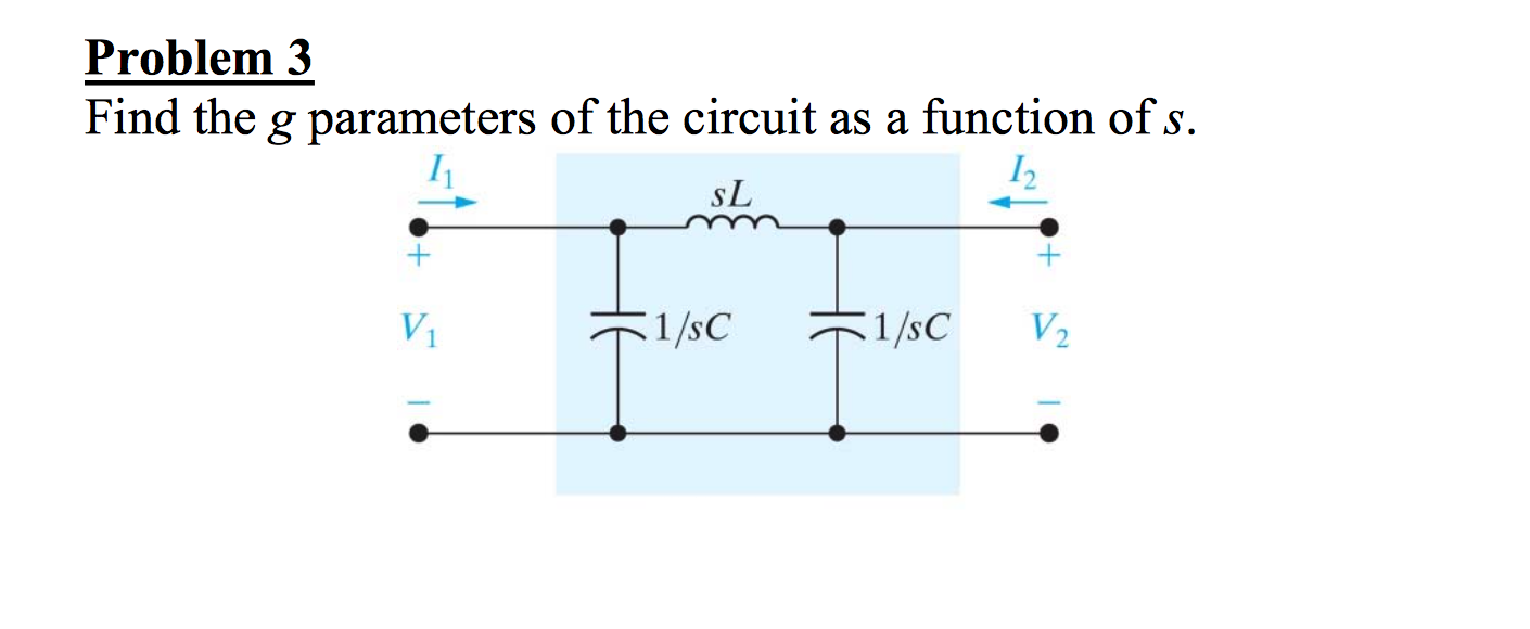 Solved Find the g parameters of the circuit as a function of | Chegg.com