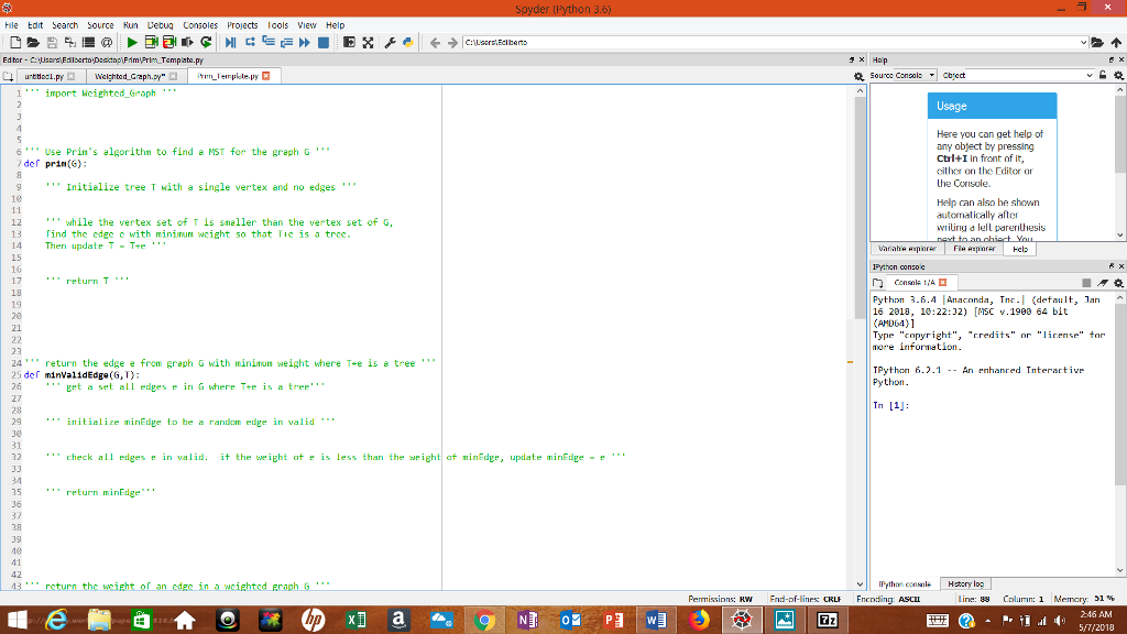 program with Phython on Sypder you will create a | Chegg.com
