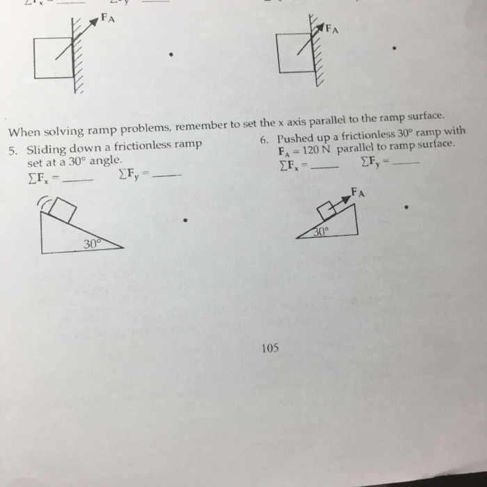 Solved When solving ramp problems, remember to set the x | Chegg.com