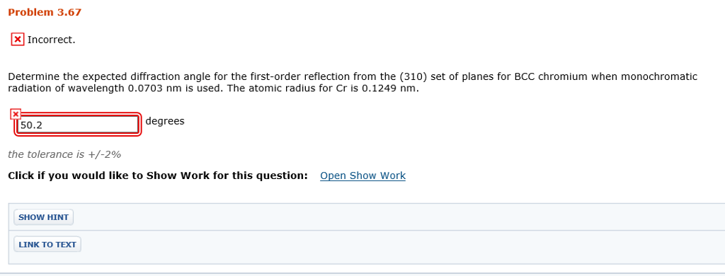 Solved Determine the expected diffraction angle for the | Chegg.com