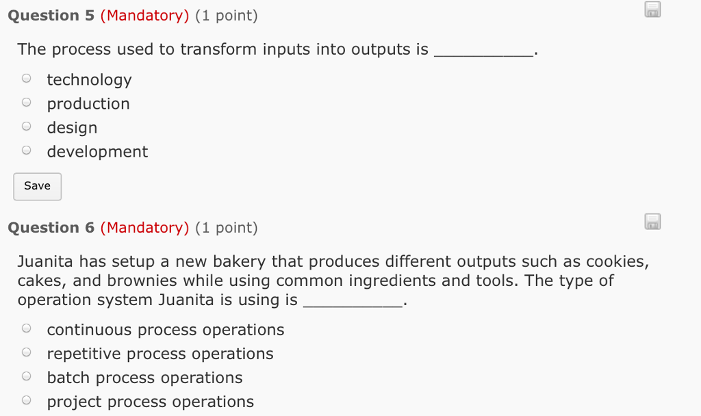 Solved The process used to transform inputs into outputs is | Chegg.com