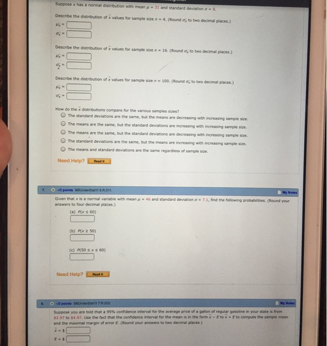 Solved Suppose X Has A Normal Distribution With Mean Mu 31