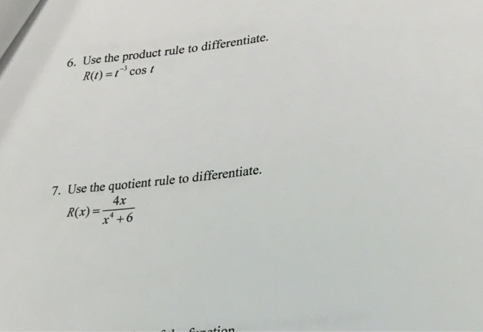 Solved 6. Use the product rule to differentiate. Use the | Chegg.com