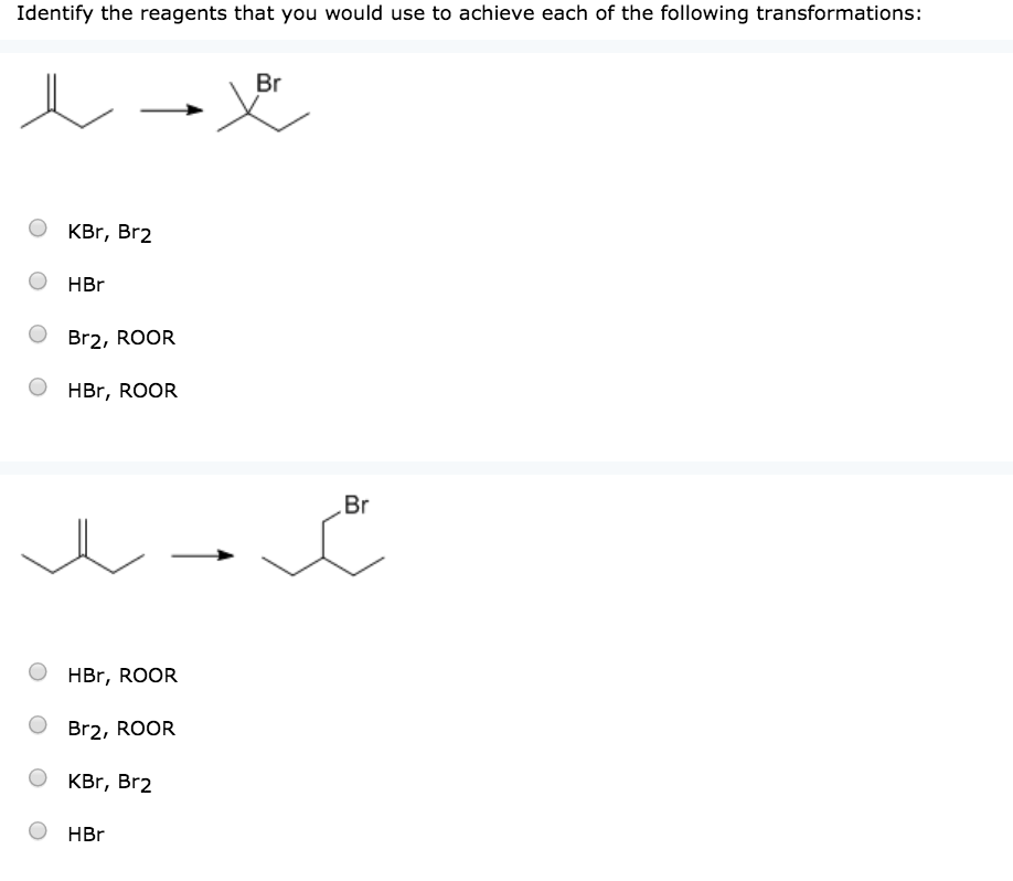 Solved Identify the reagents that you would use to achieve | Chegg.com