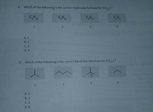 Solved Which Of The Following Is The Correct Molecular