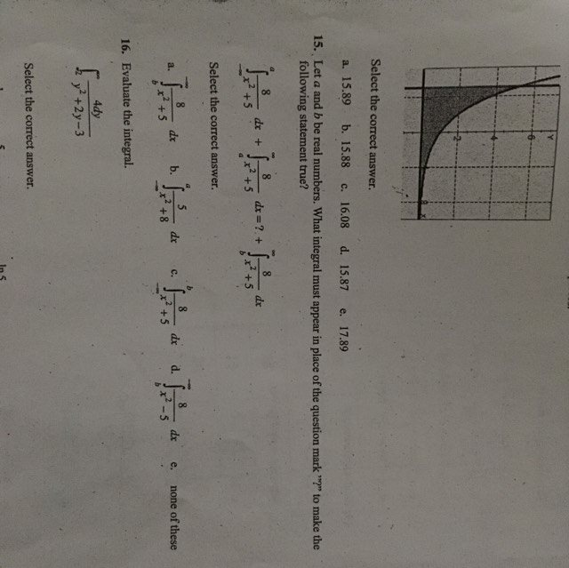Solved Let a and b be real numbers. What integral must | Chegg.com